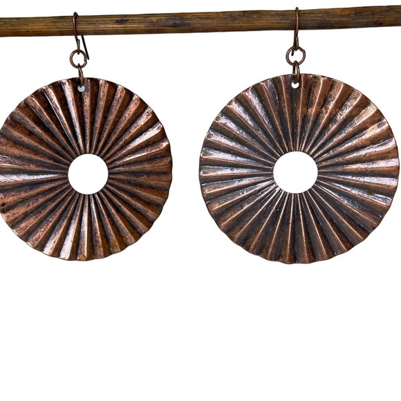 Unbranded | Jewelry | Copper Colored Round Fanned Dangle Earrings ...